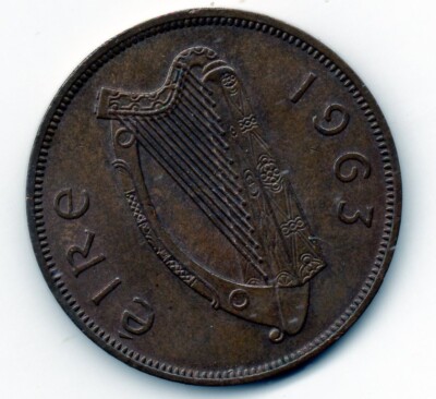 1963 1D One Penny Coin Ireland Irish EIRE Pingin Circulated | eBay