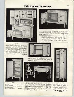 1932 PAPER AD IXL Hoosier Type Kitchen Cupboard Cabinet Painted Flour ...