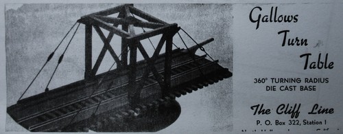 HO scale: 63' Gallows Turntable, a wood kit w/ a heavy cast metal ...