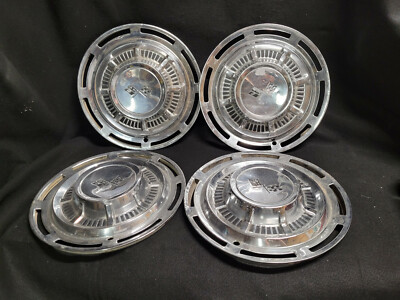 4 Vintage USED 1959 1960s Chevy Impala Corvette Chevrolet Hubcap 59 60 ...