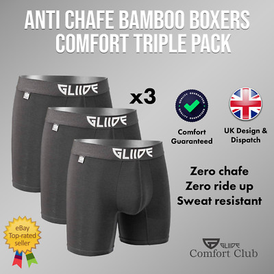 TRIPLE PACK Mens Bamboo Ultra Comfort No Chafe Underwear Sweat ...