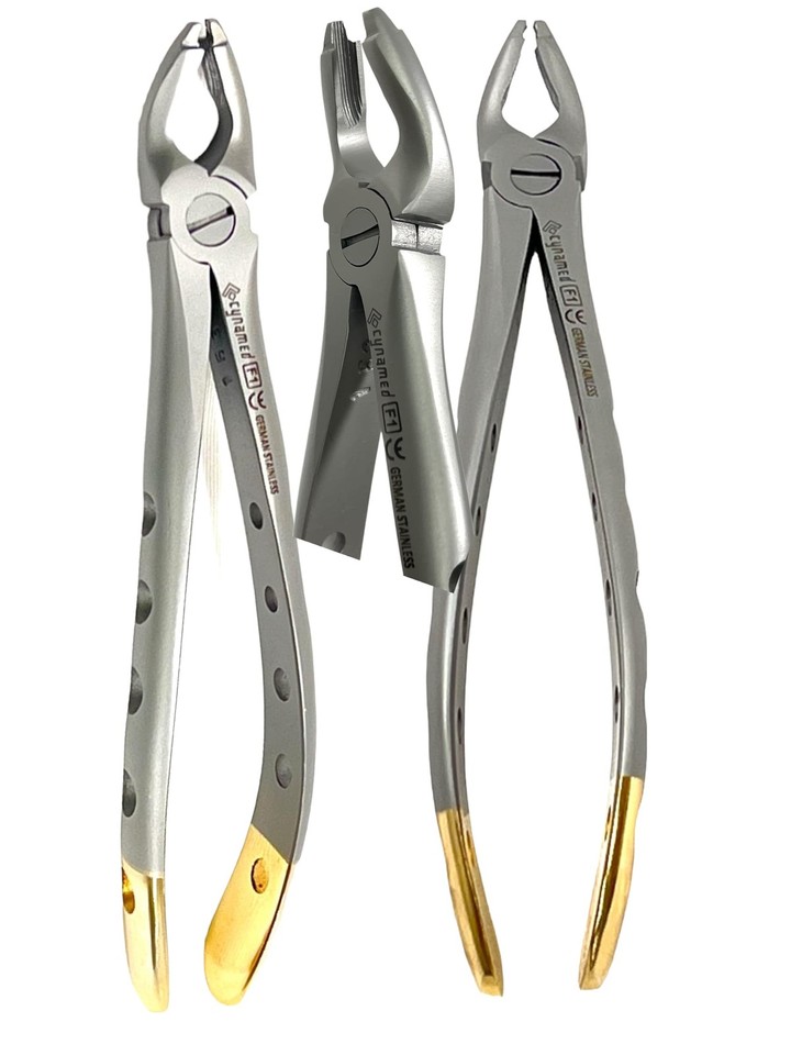 2pcs German Dental Extracting Forceps F1 Upper Universal with Gold ...