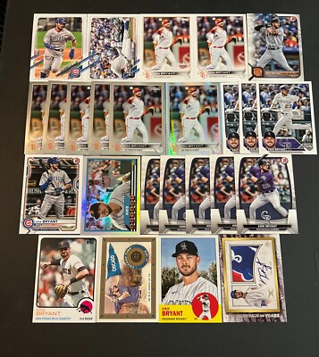 LOT OF 25 Kris Bryant Cards Cubs Giants Rockies Topps Insert Chrome ...