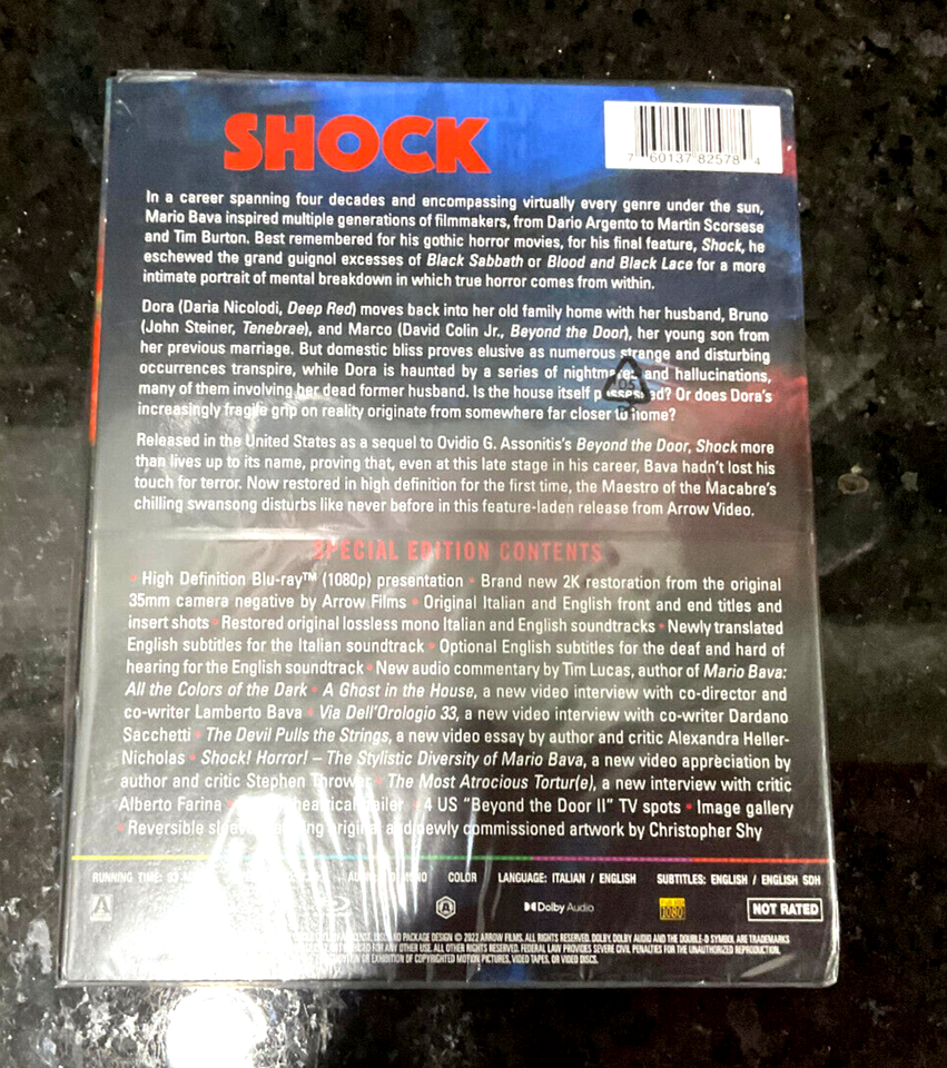 Shock Blu-ray~Arrow Films~ Brand New & Sealed with Rare OOP Slipcover ...