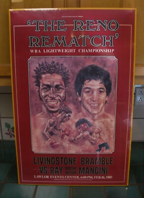LIVINGSTONE BRAMBLE VS RAY MANCINI ORIGINAL ONSITE BOXING POSTER (2/16 ...