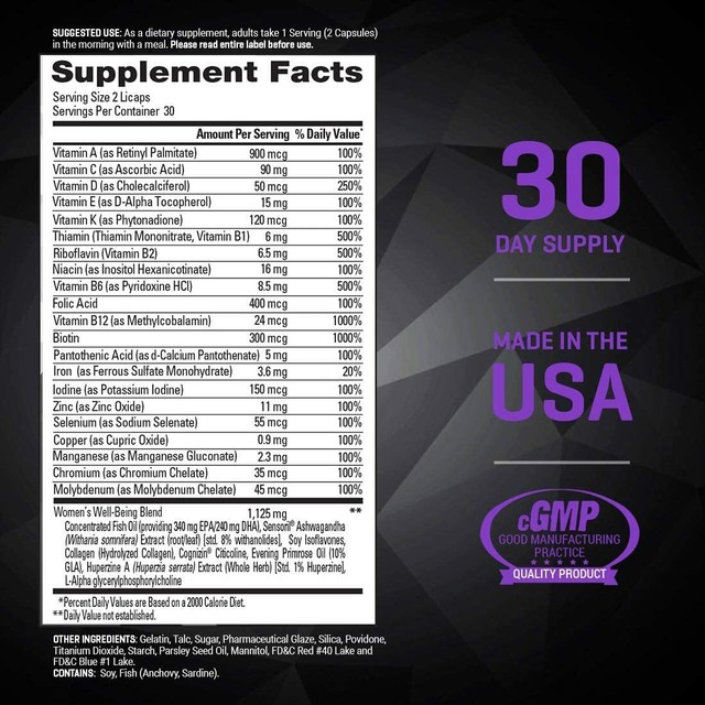 PERFORMIX Women's 8hr Time-Release Multivitamin - 60 Liquid Capsules ...