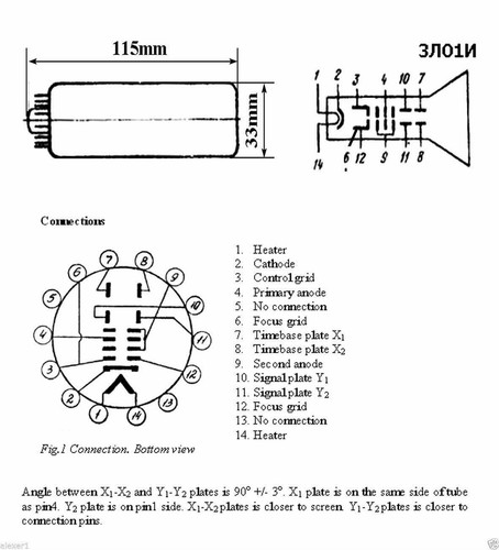 3LO1I 3ЛО1И 3LO1l Soviet USSR CRT Mini osciloscope nixie clock tube ...