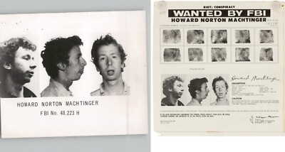 ORIGINAL 1969 DOJ/FBI ISSUED MUG SHOT UNDERGROUND WEATHERMEN *HOWARD ...