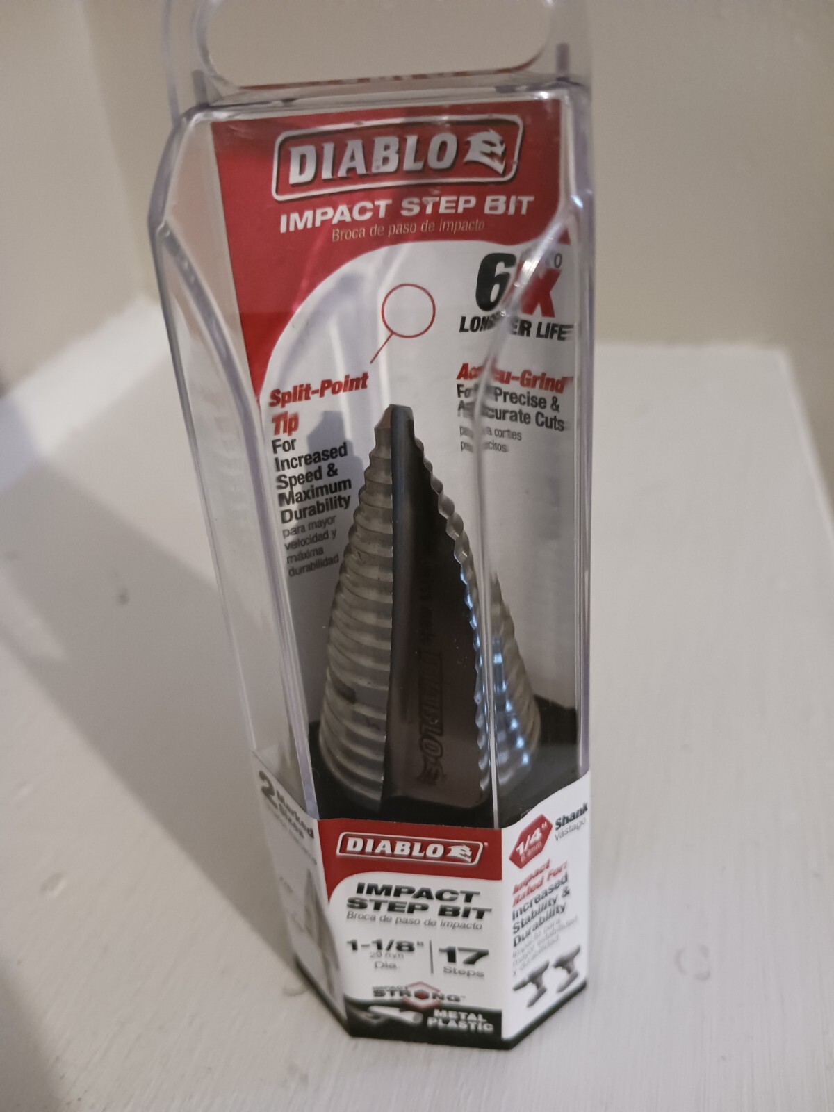 Freud Diablo DSD1125S17 7/8" to 1 1/8" Impact Split PT Tip Step Drill ...