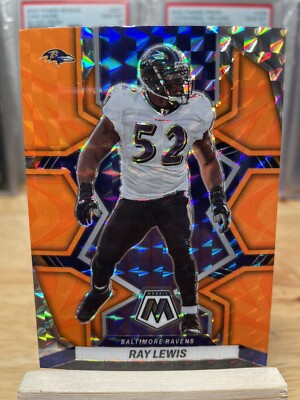 Ray Lewis Orange Reactive Prizm 2022 Panini Mosaic Football Card #19 ...