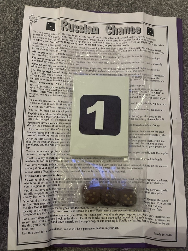 Russian Chance Magic Trick | eBay UK