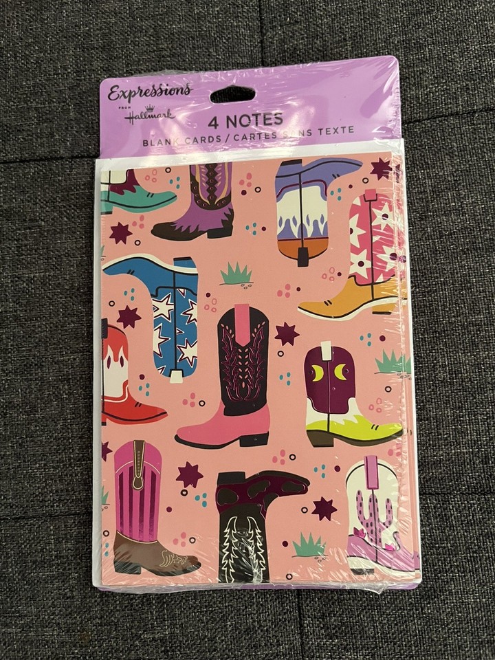 Hallmark Western Theme Cards Blank Note Stationary Cards Cowgirl Boots ...