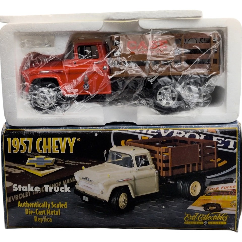 Vintage Ertl 1957 Chevy Case Stake Farm Truck Die-Cast Metal Box | eBay