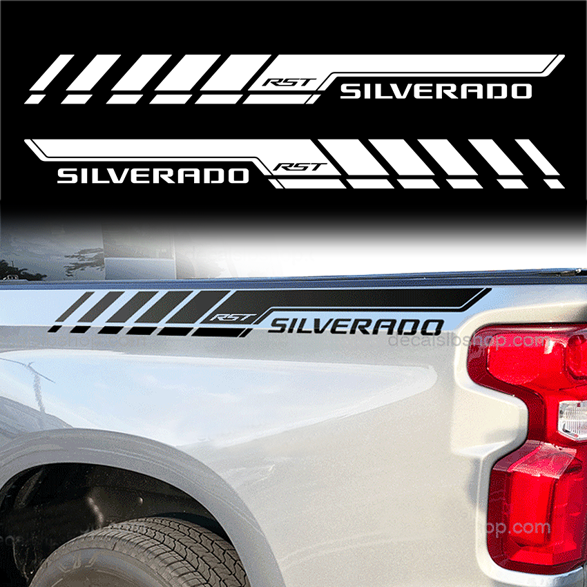 Decals Fits Chevrolet Silverado RST Chevy Truck Vinyl Sticker Stripes ...