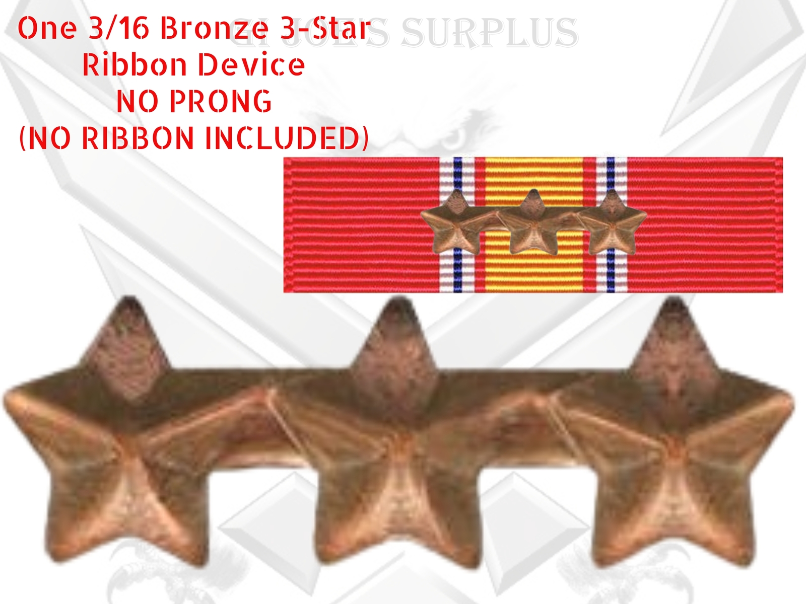 New Pronged 3/16" 3-Bronze Star Bar Military Medals Ribbons Device NO ...