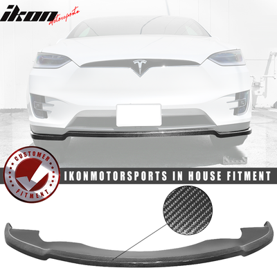 Fits 16-20 Tesla Model X MX Style Front Bumper Lip Splitter Carbon ...