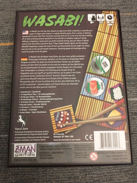 Zmg7022 Wasabi The Board Game by Z-man Games for sale online | eBay