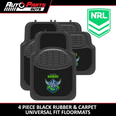 Official NRL Canberra Raiders Universal Rubber & Carpet Floor Mats 4 ...