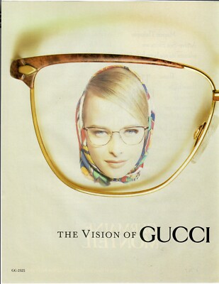 1991 Gucci Original Print Ad The Vision Of Gucci Glasses Reflection of ...