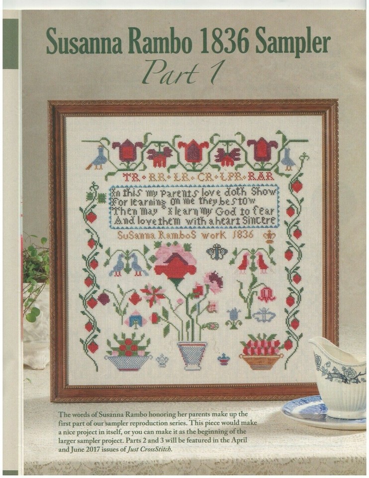 Just Cross Stitch Magazine Feb. 2017, 23 Cross Stitch Pattern's with 1 ...