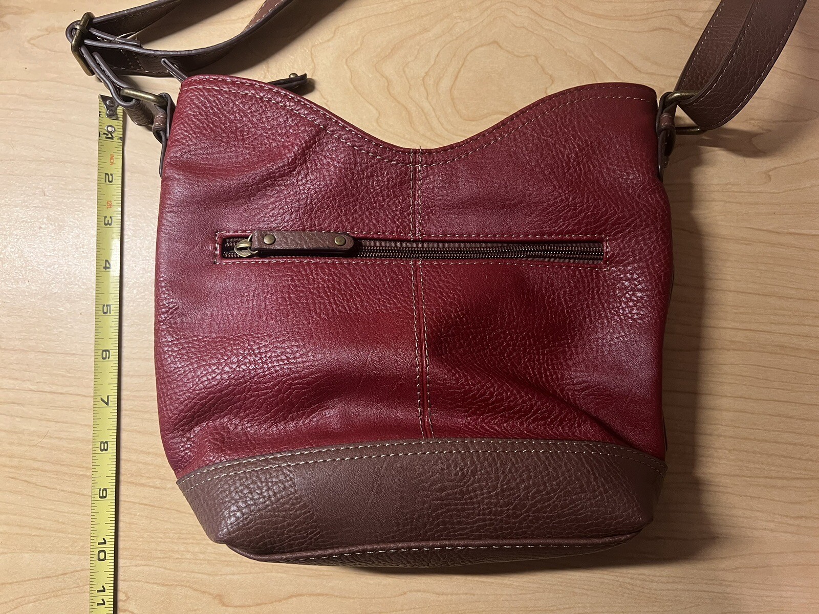 BOC Purse Bag Adjustable Crossbody Leather Red Brown | eBay