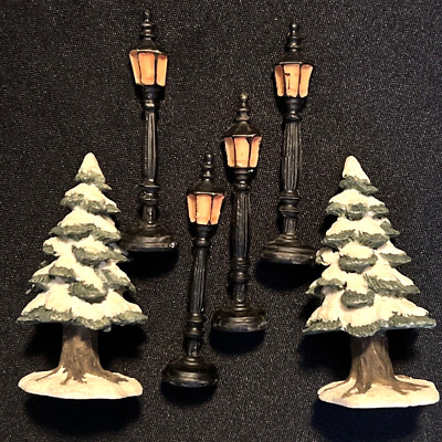Cobblestone Corners Village Accessories 2.5" Lamp Posts Street Lights ...