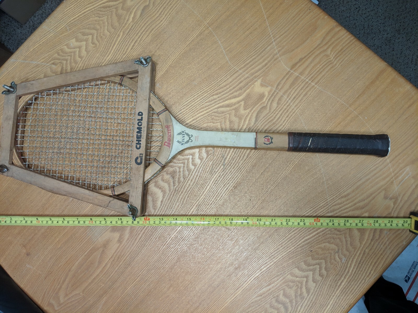 VINTAGE WOOD BANCROFT WINNER FIBRE SEALED TENNIS RACKET RACQUET RARE ...