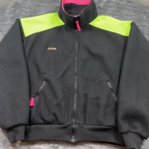 Vintage Columbia Full Zip Retro Fleece Neon Colored Jacket USA Made ...
