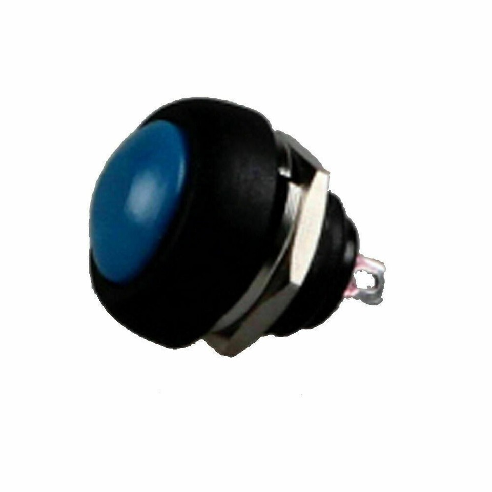 Blue 5X 12mm Waterproof Mini Round Momentary Push button Switch for Car ...