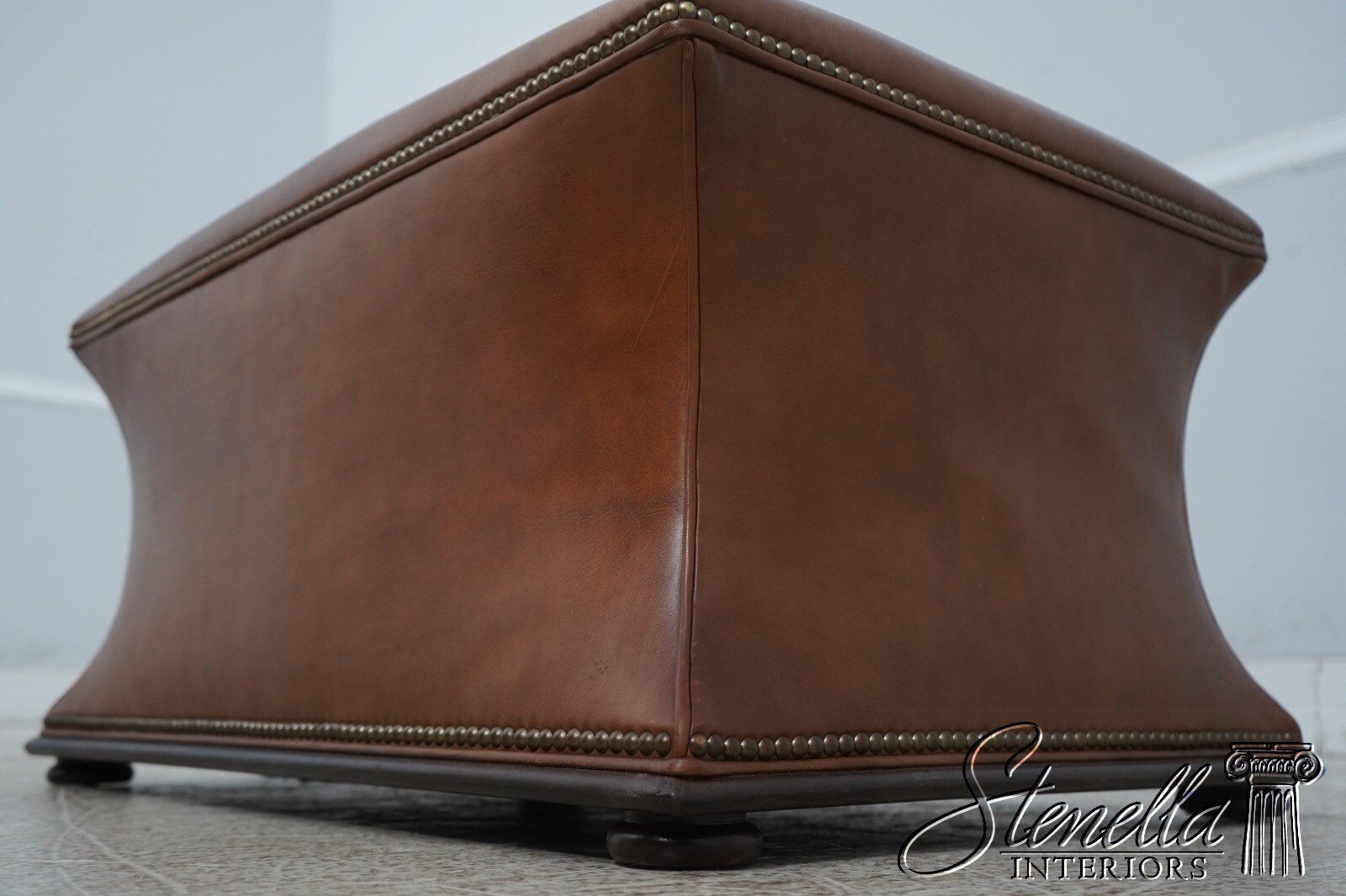 F67734: HICKORY CHAIR Charles Hassock Leather Ottoman | eBay