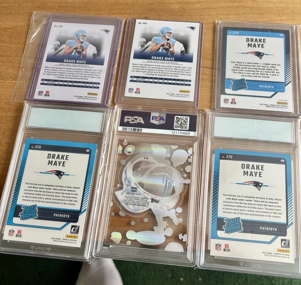 Drake Maye Rookie Card Lot (6) Patriots Rated Rookie Optic PSA GMG SP ...