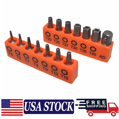 Torx Hex Bit Set Security Tamper Proof Torq Star Resistant S2 Steel T5 ...