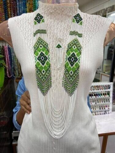 Handmade Necklace Seed Bead Boho American Style Nativ Beaded Multi ...