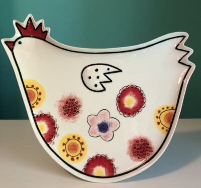 Dept 56 Chicken Hen Shaped Serving Plate Platter | eBay