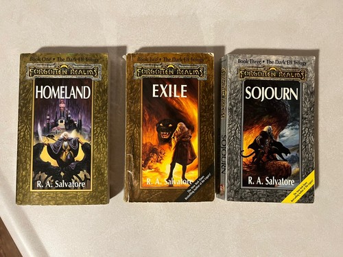 Homeland Sojourn Exile Forgotten Realms Dark Elf Trilogy Lot Set RA ...