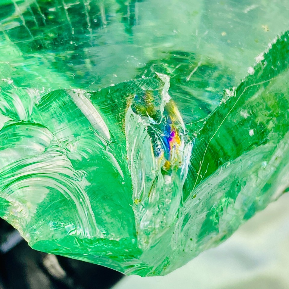 9.50 Oz. Green Obsidian Slag Glass Mexico Raw Natural Rough Crystal ...