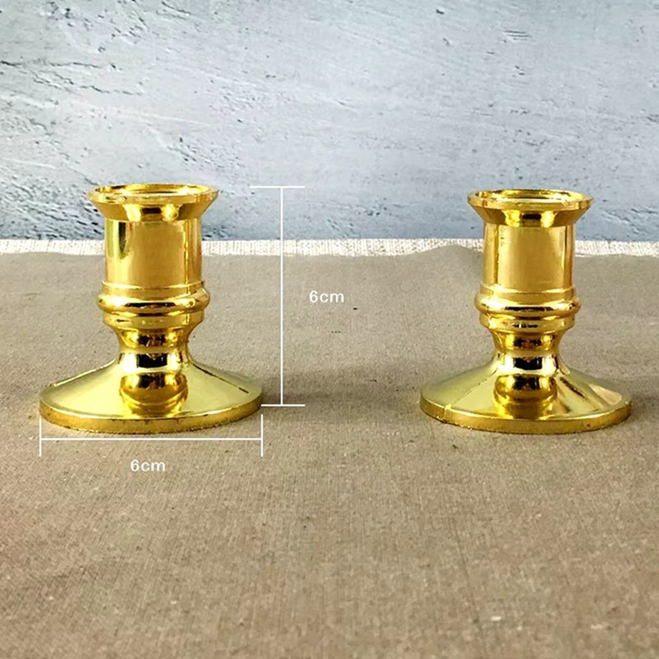 30PCS Gold Pillar Candle Base Taper Candle Holder Candlestick ...