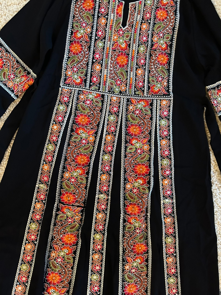 jordan MIDDLE EASTERN BLACK THOUB DRESS with CRYSTALS kaftan ...