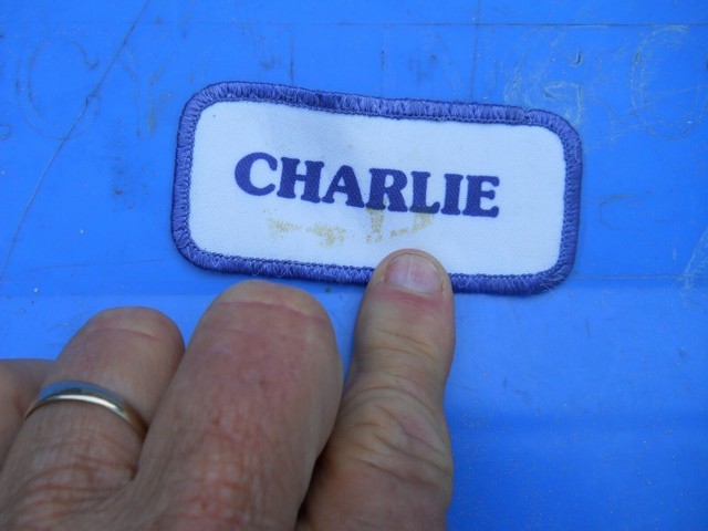 CLASSIC " CHARLIE " NAME TAG SEW ON FABRIC PATCH 3-" X 1-1/2" OLD STOCK ...