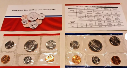 The United States Mint 1987 Uncirculated Coin Set with D and P Mint ...