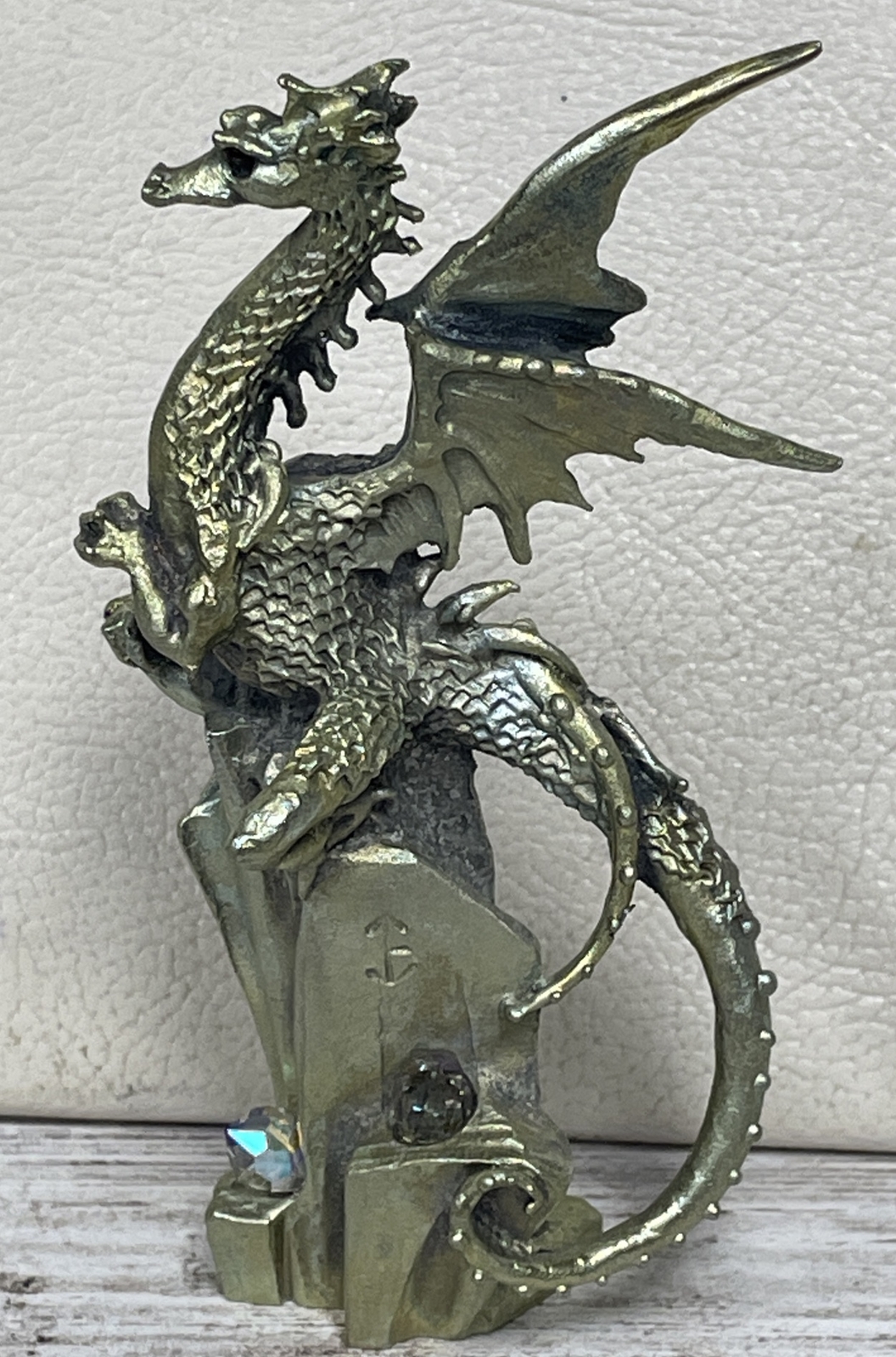 Perth Pewter Dragon on Rocks w/ Crystals James Lane Casey Limited S249 ...
