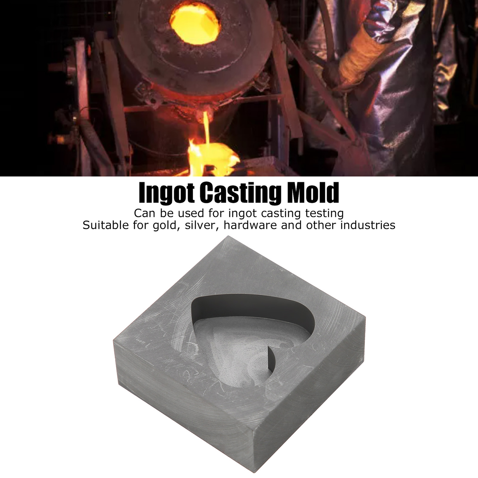 Graphite Casting Mold Heart Shaped Ingot Casting Refining Mould For ...