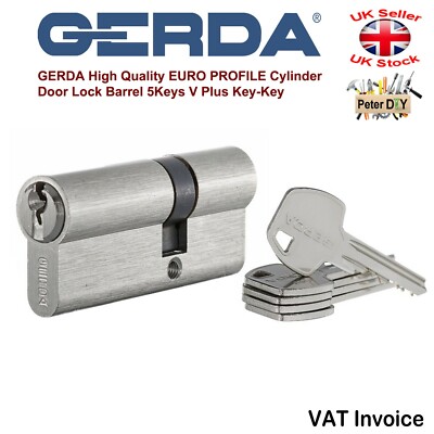 GERDA High Quality EURO PROFILE Cylinder Door Lock Barrel 5Keys V Plus ...