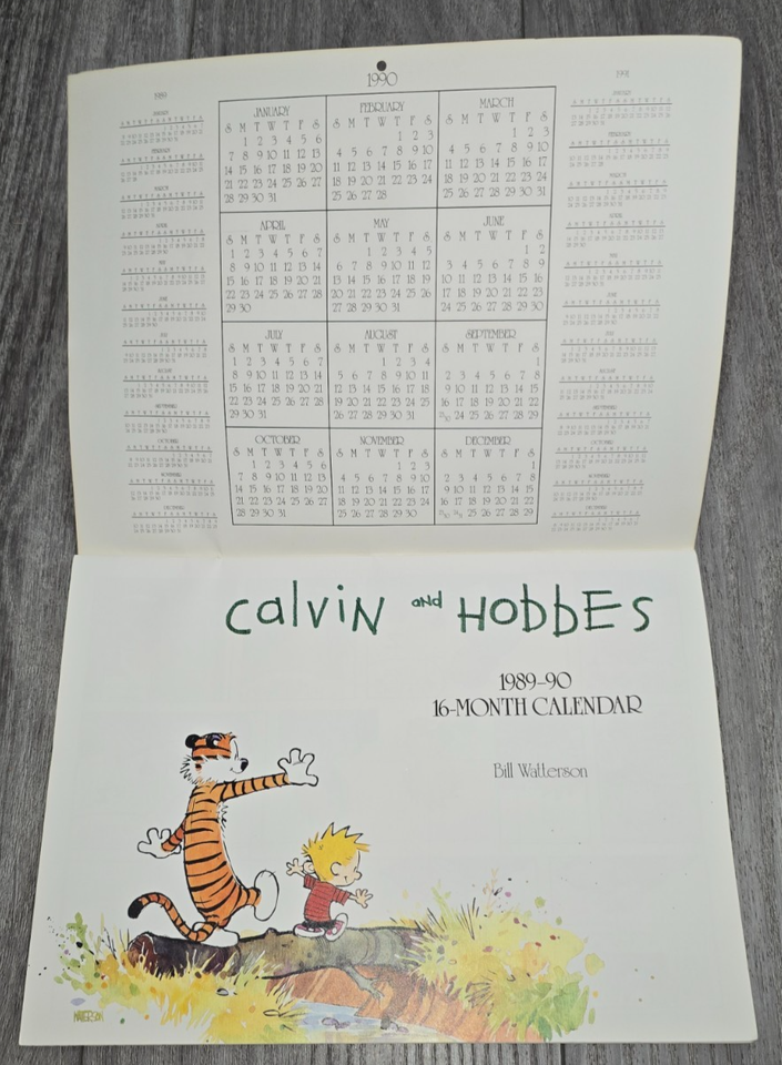 Calvin and Hobbes '89–90 Vintage 16-Month Calendar Bill Watterson ...