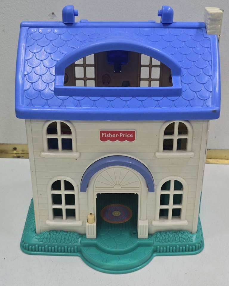 Vintage 1996 Fisher Price Little People Doll House Home Sweet Home Blue ...