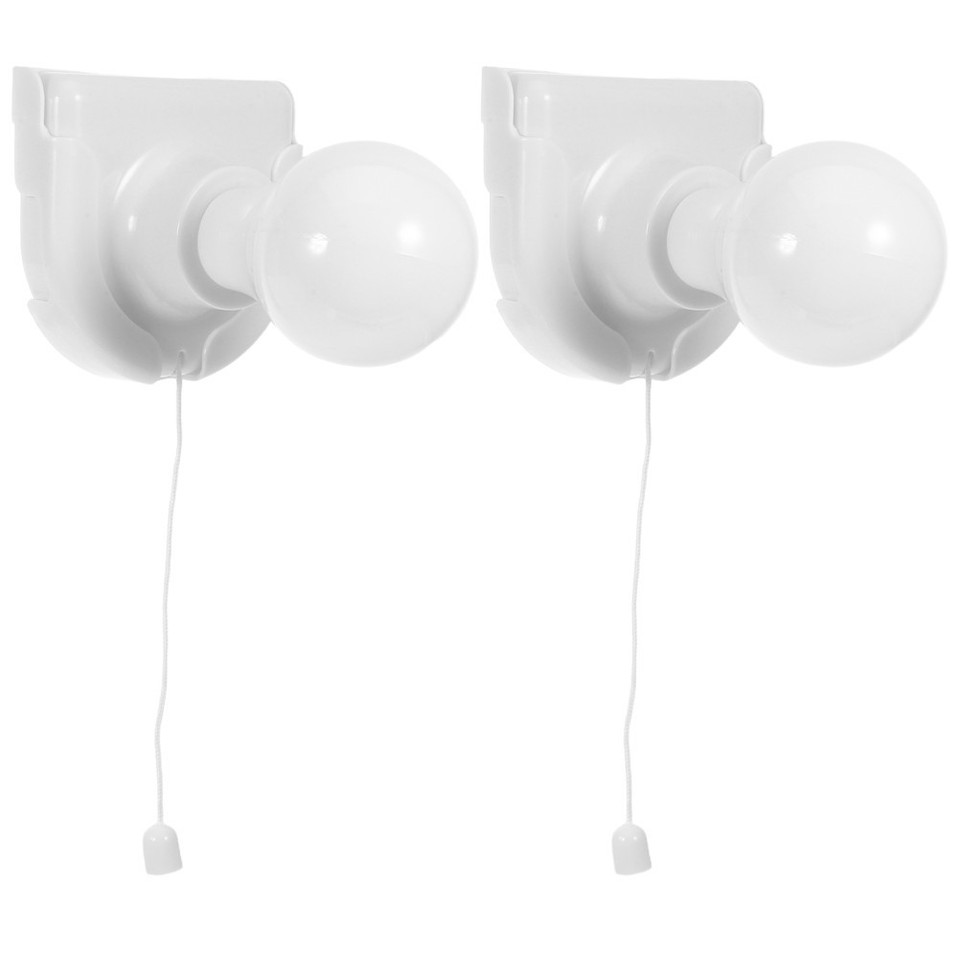 2 Pcs Pull Cord Wall Lights Cabinet Lamp with Chain Cordless Night ...