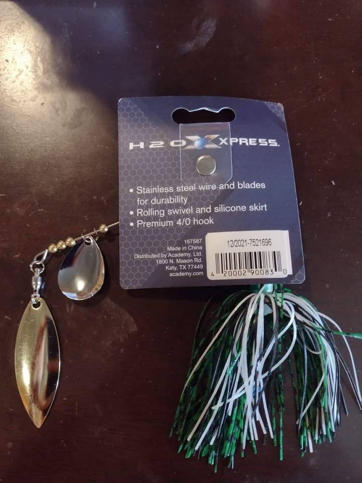 Bulk Tandem Blade SPINNER BAIT 4/0 hook fish lure H2O Xpress NEW green ...