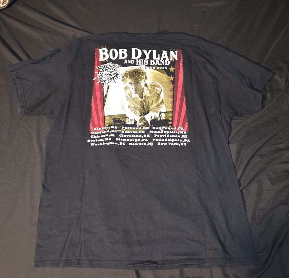 Vintage Bob Dylan and HIS BAND LIVE 2014 Concert T Shirt XL Used Cut ...