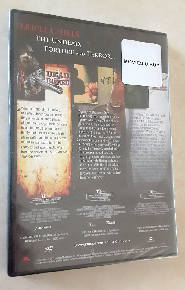 The Dead and the Damned/Vile/Evil Things DVD NEW Horror Movies Taylor ...