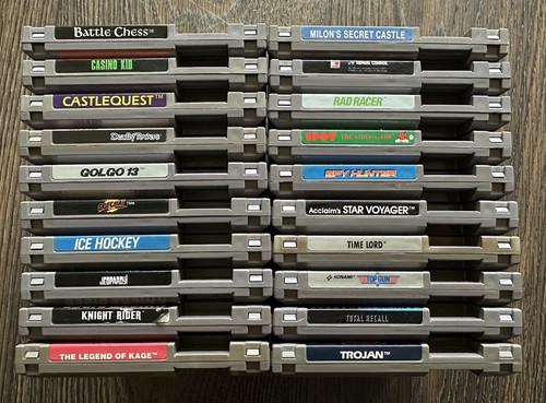 Nintendo NES Game Lot of 20! Gotcha Ice Hockey Rad Racer Top Gun Etc ...